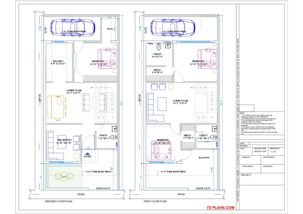 HOUSE PLAN OF PLOT SIZE 26'X59' 26 FEET BY 59 FEET 170 SQUARE YARDS ...