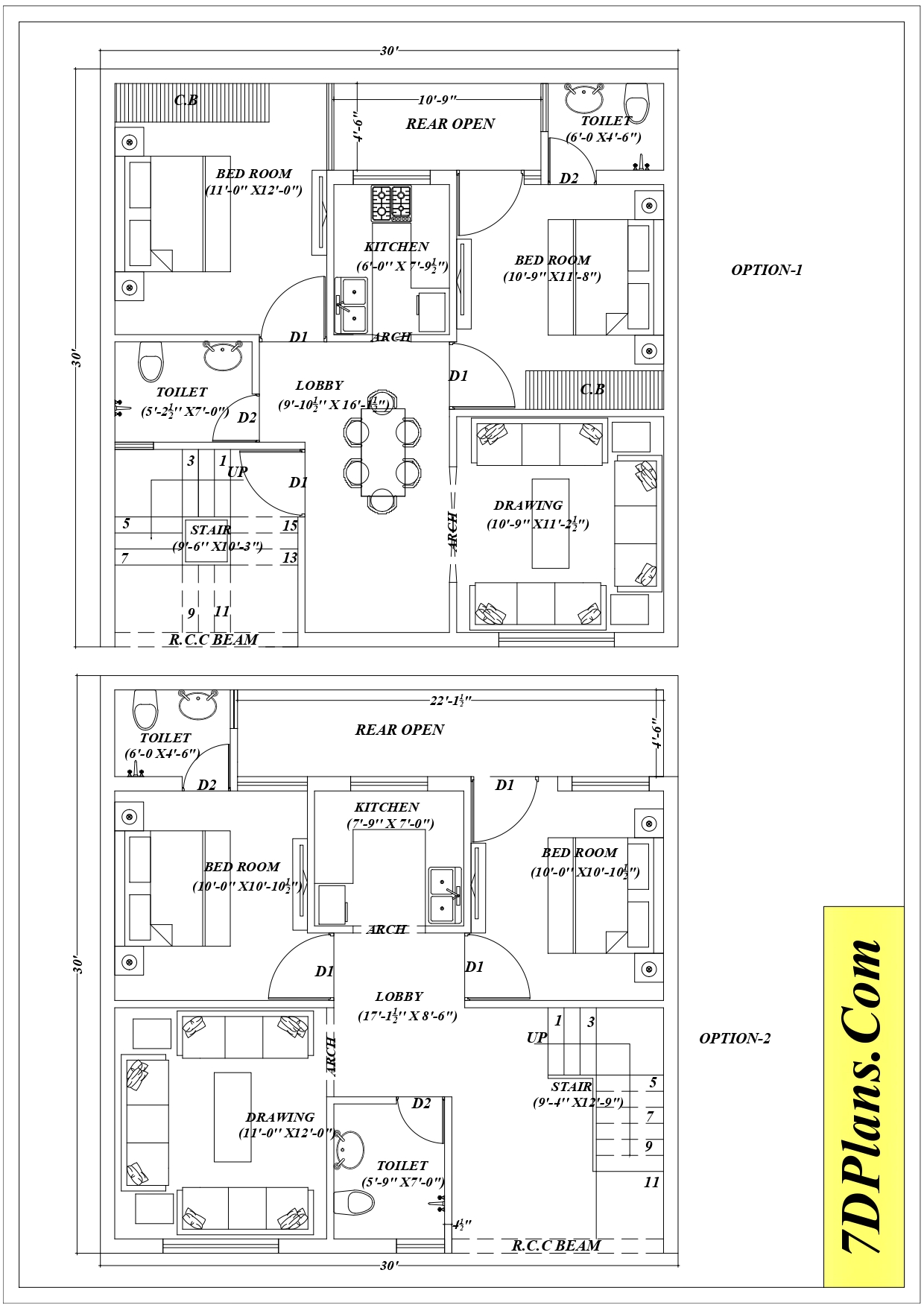 HOUSE PLAN OF PLOT SIZE 30'X30' 30 FEET BY 30 FEET 100 SQUARE YARDS ...