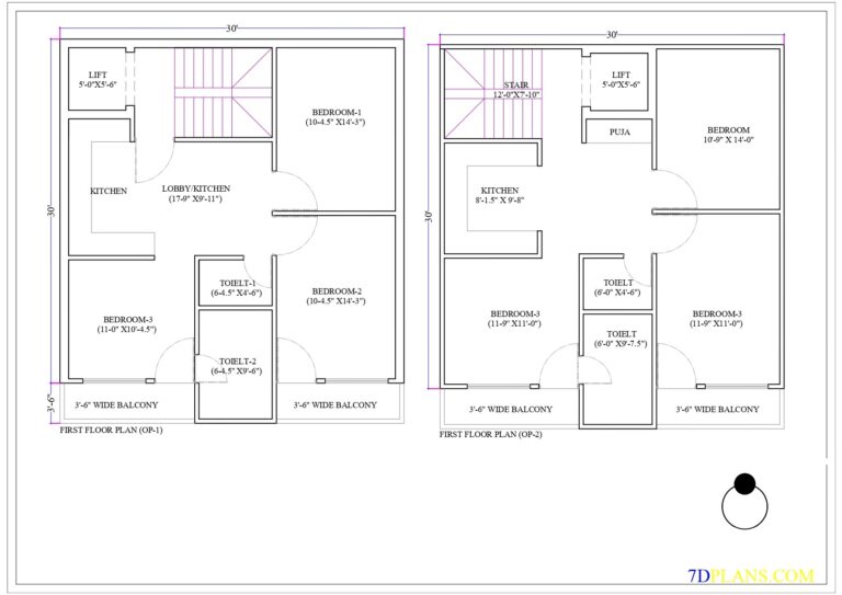HOUSE PLAN OF PLOT SIZE 30 X30 = 30 FEET BY 30 FEET = 100 SQUARE YARDS ...