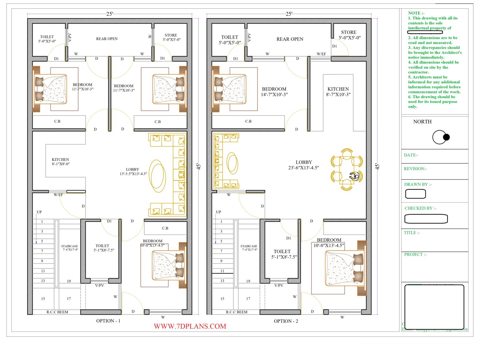 House Plan Drawing Samples and Details - 7DPlans
